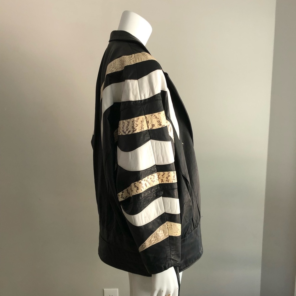 Vintage Erez Leather Jacket Animal Print 80s - Gem